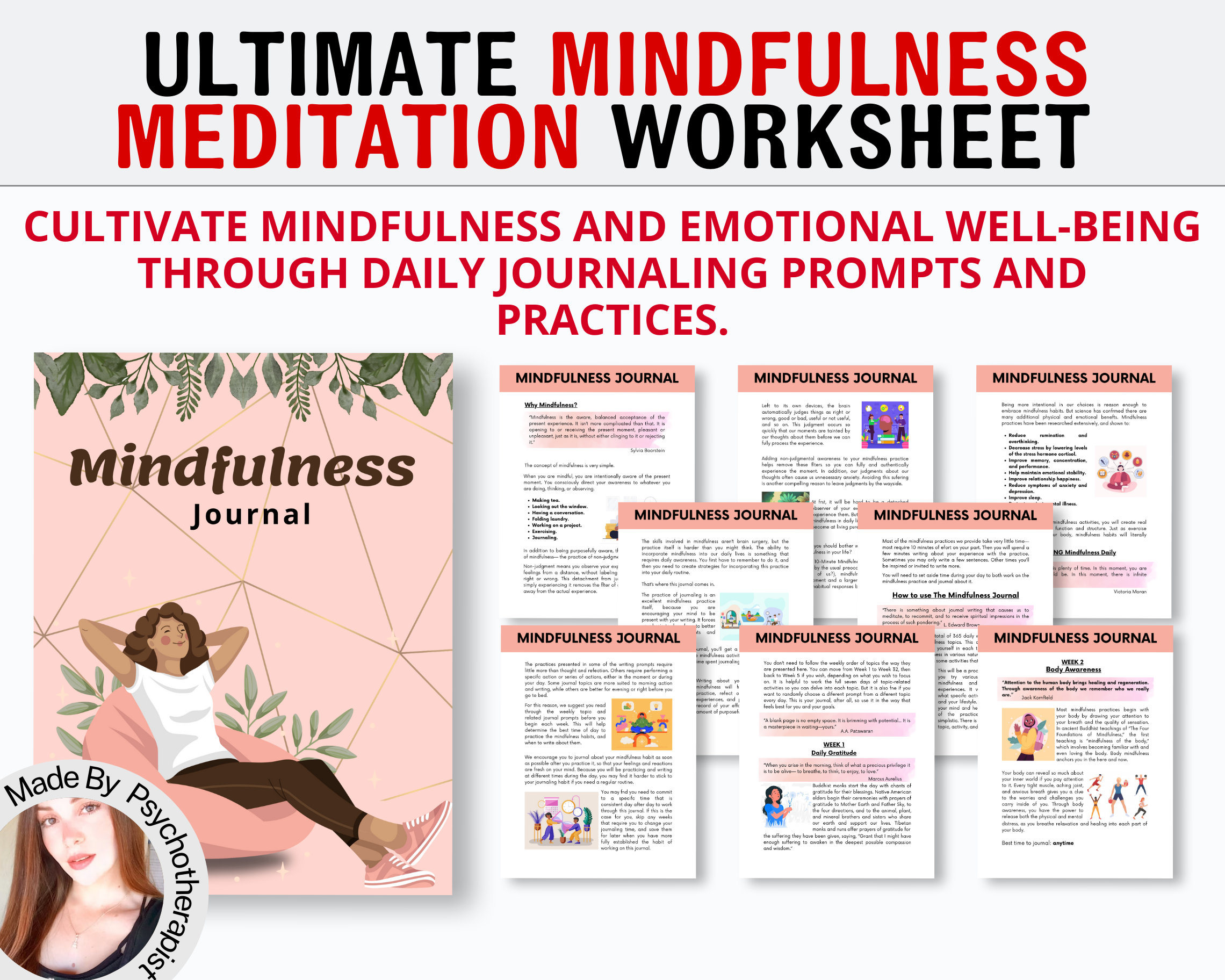 Mindfulness Mega Bundle | Mindfulness Worksheets for Adults and Teens ...