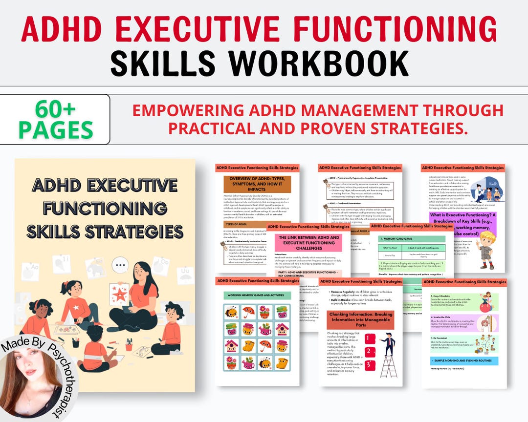 Executive Functioning Worksheets, ADHD Worksheets, Executive ...