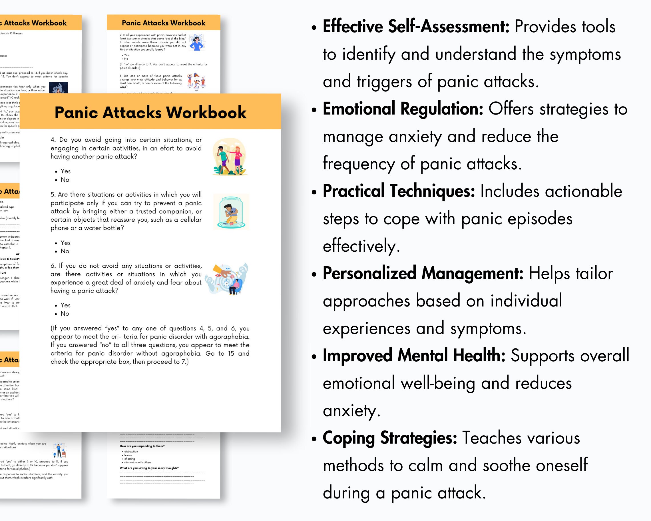 Panic Disorder Education and Worksheet Bundle Anxiety Trackers ...
