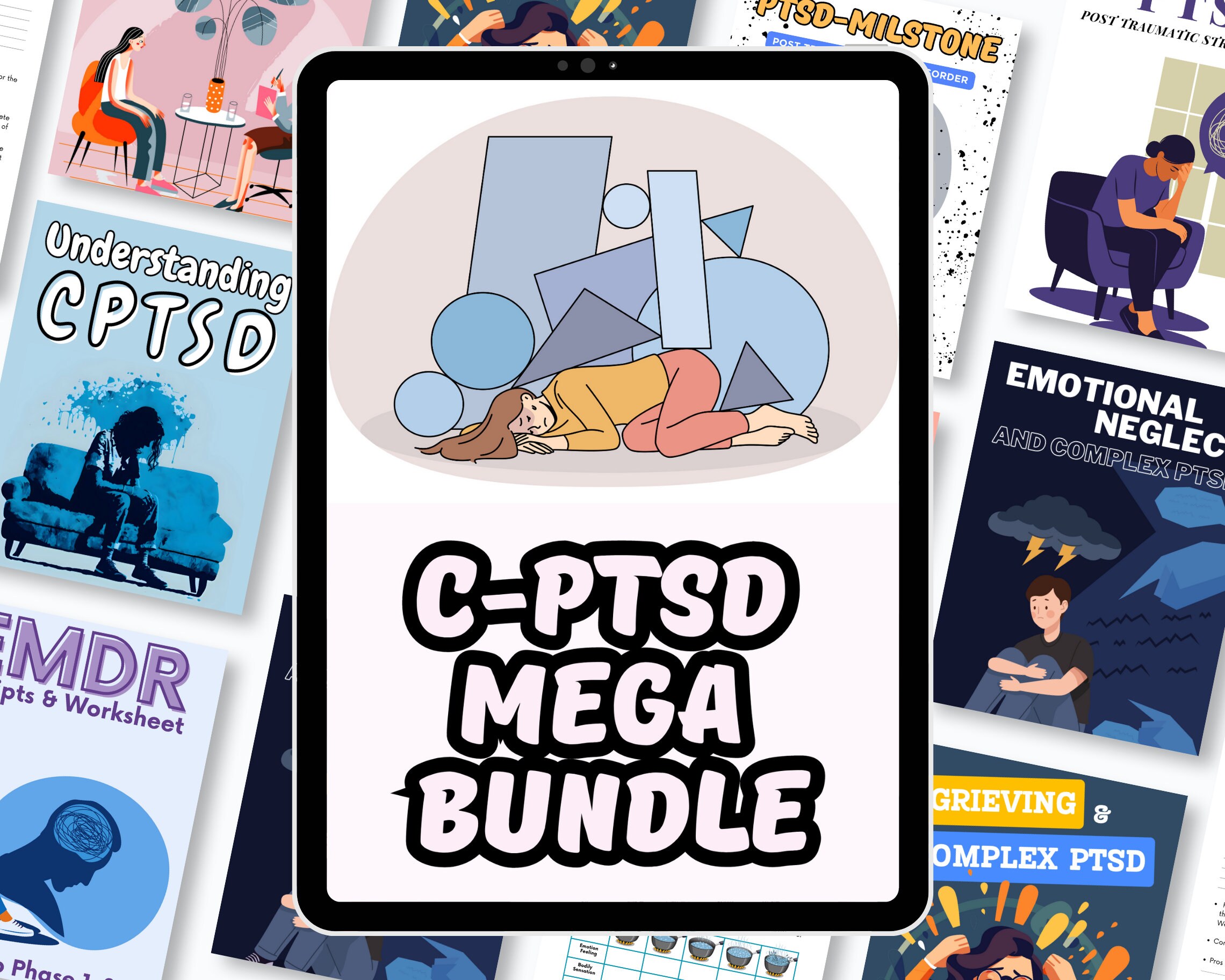 MEGA BUNDLE: C-PTSD Worksheets, Trauma Therapy, Mental Health Worksheets, Emdr Workbook, Ptsd ...