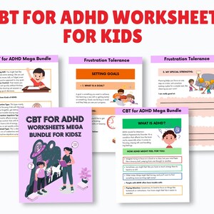 CBT for ADHD Worksheets Mega Bundle, ADHD Workbook Kids, Neurodivergent ...