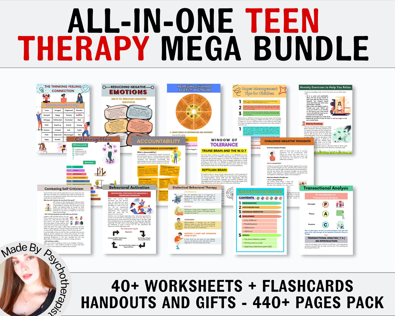 Teen Therapy Mega Worksheet Bundle, Therapy Workbook, Therapist Journal ...