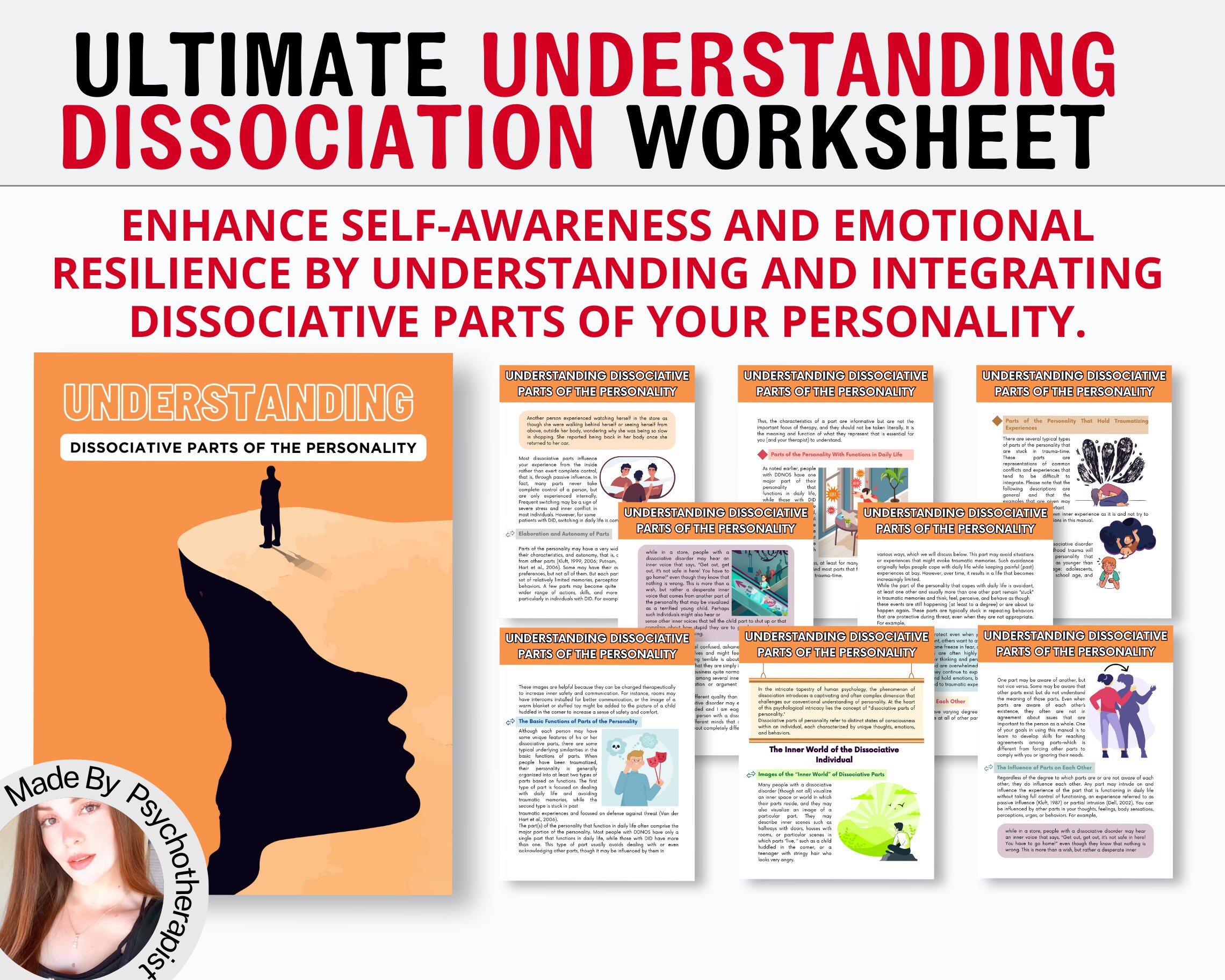 Dissociative Personality Disorder, Dissociation Worksheets Workbook ...