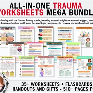 Trauma Therapy Bundle, Trauma Worksheets, PTSD Worksheet BPD Coping ...