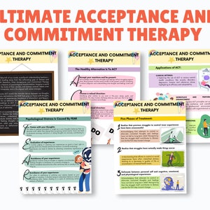 Acceptance and Commitment Therapy Workbook for Adults, Cognitive Defusion, Values Worksheets ...