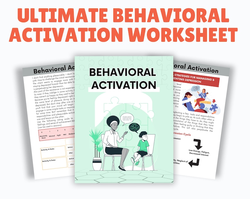 Behavioral Activation Workbook CBT Activities for Mental Health Therapy ...