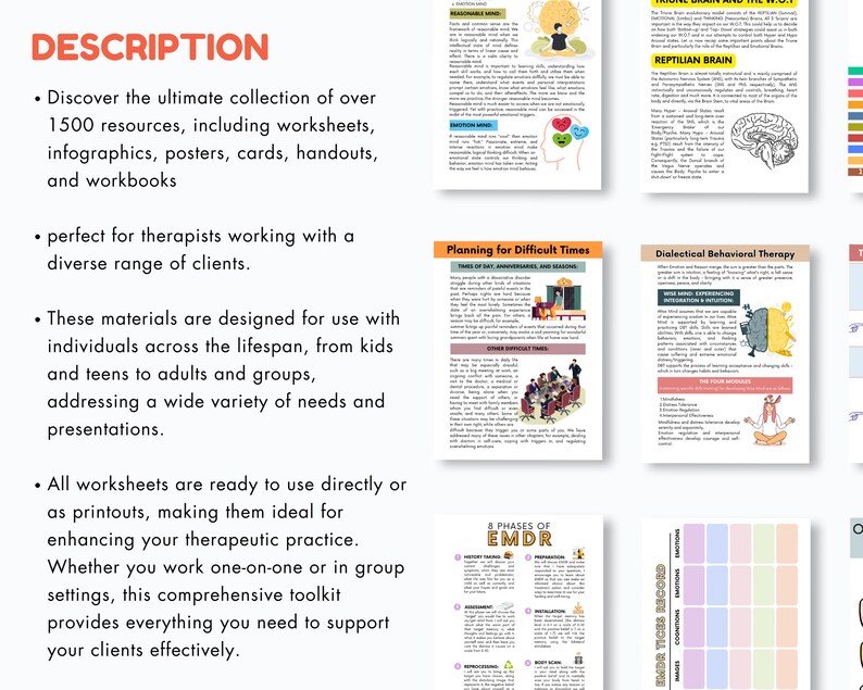 WHOLESHOP Therapy Worksheet Mega Bundle, Psychology Resources, Inner ...
