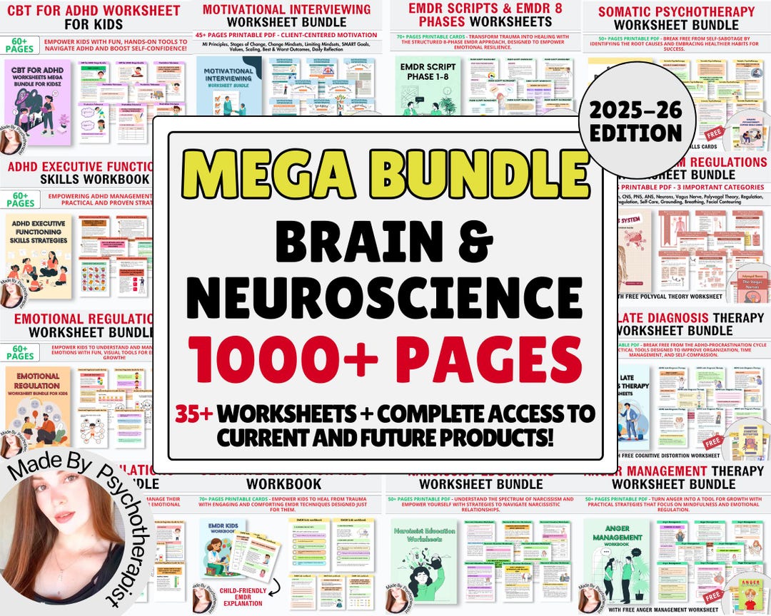 The Brain Regions and Neuroscience Psychoeducation Bundle, Brain and ...