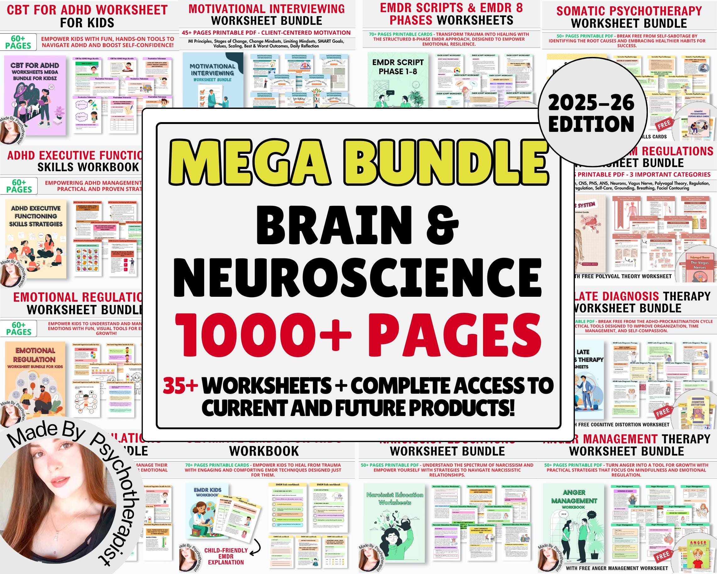The Brain Regions and Neuroscience Psychoeducation Bundle, Brain and ...