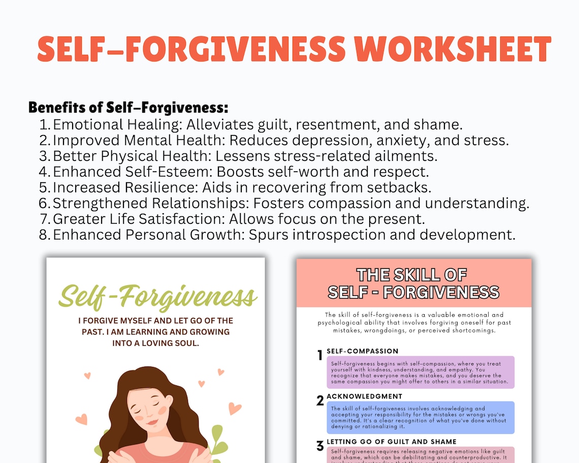 Ultimate Self Forgiveness Worksheet Package, Self Love, Self Growth ...