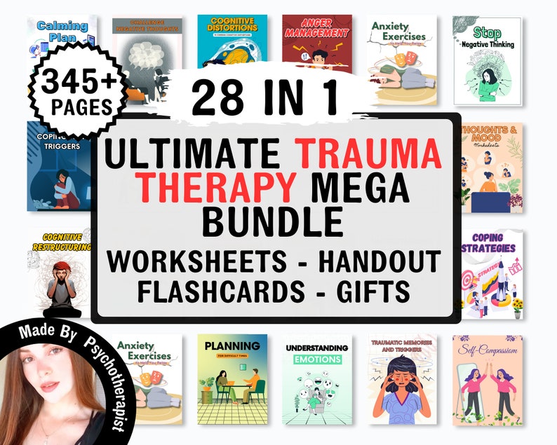 Trauma Therapy Bundle, Trauma Worksheets, PTSD Worksheet BPD Coping ...