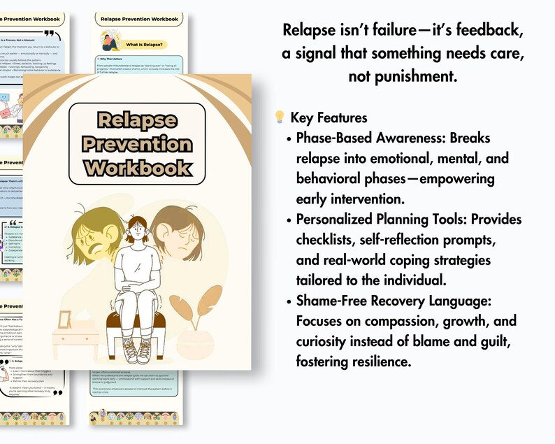 Relapse Prevention Behavioral Therapy Workbook, Addiction Recovery ...