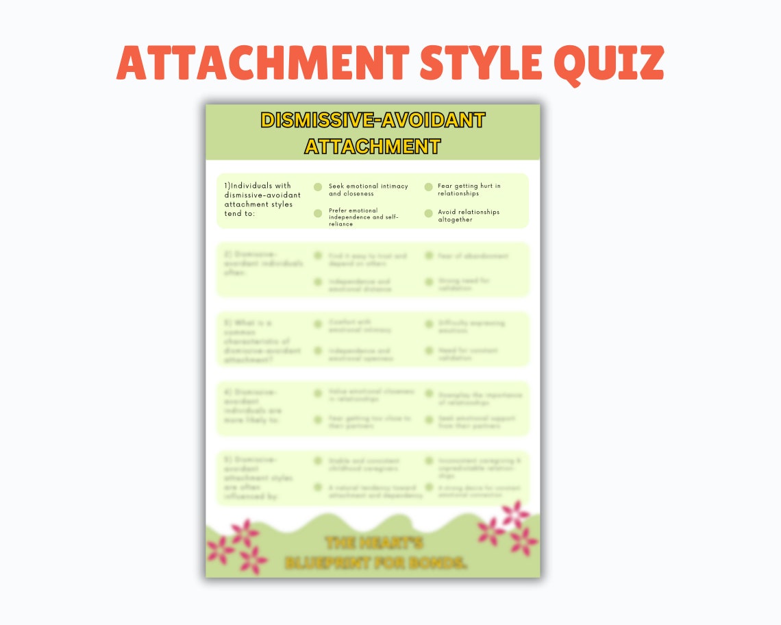 Attachment Styles Quiz, Adult Attachment Styles, Attachment Worksheet ...