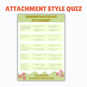 Attachment Styles Quiz, Adult Attachment Styles, Attachment Worksheet ...