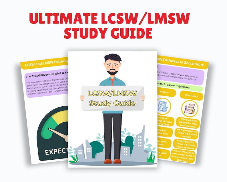 LCSW/LMSW Study Guide, ASWB Exam Tool, Complete Lcsw Lmsw Exam Study ...