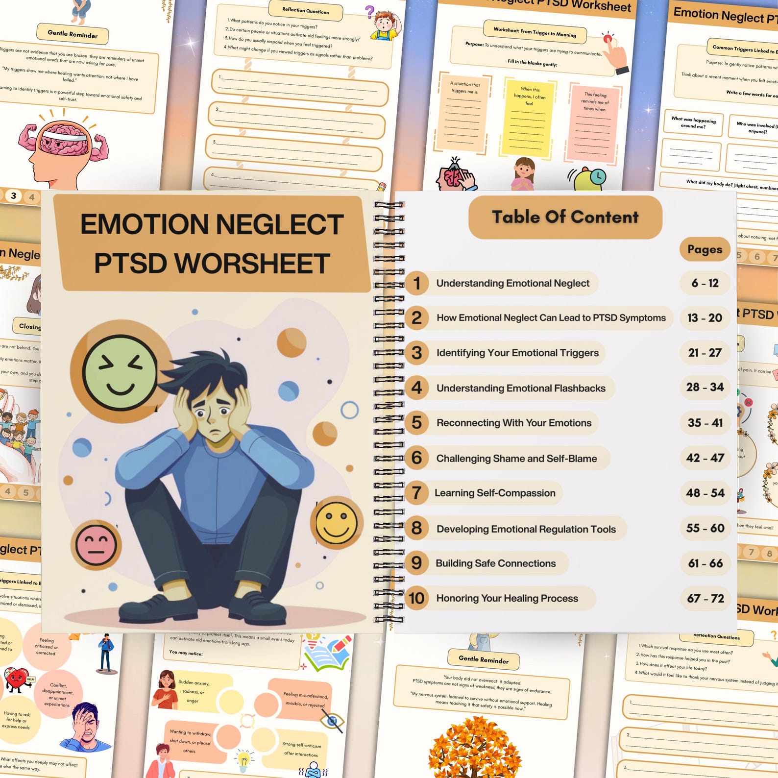 Emotional Neglect and Complex PTSD Worksheets, PTSD Workbook, Trauma ...