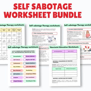 Self Sabotage Worksheets and Printable Psychoeducation Tools ...