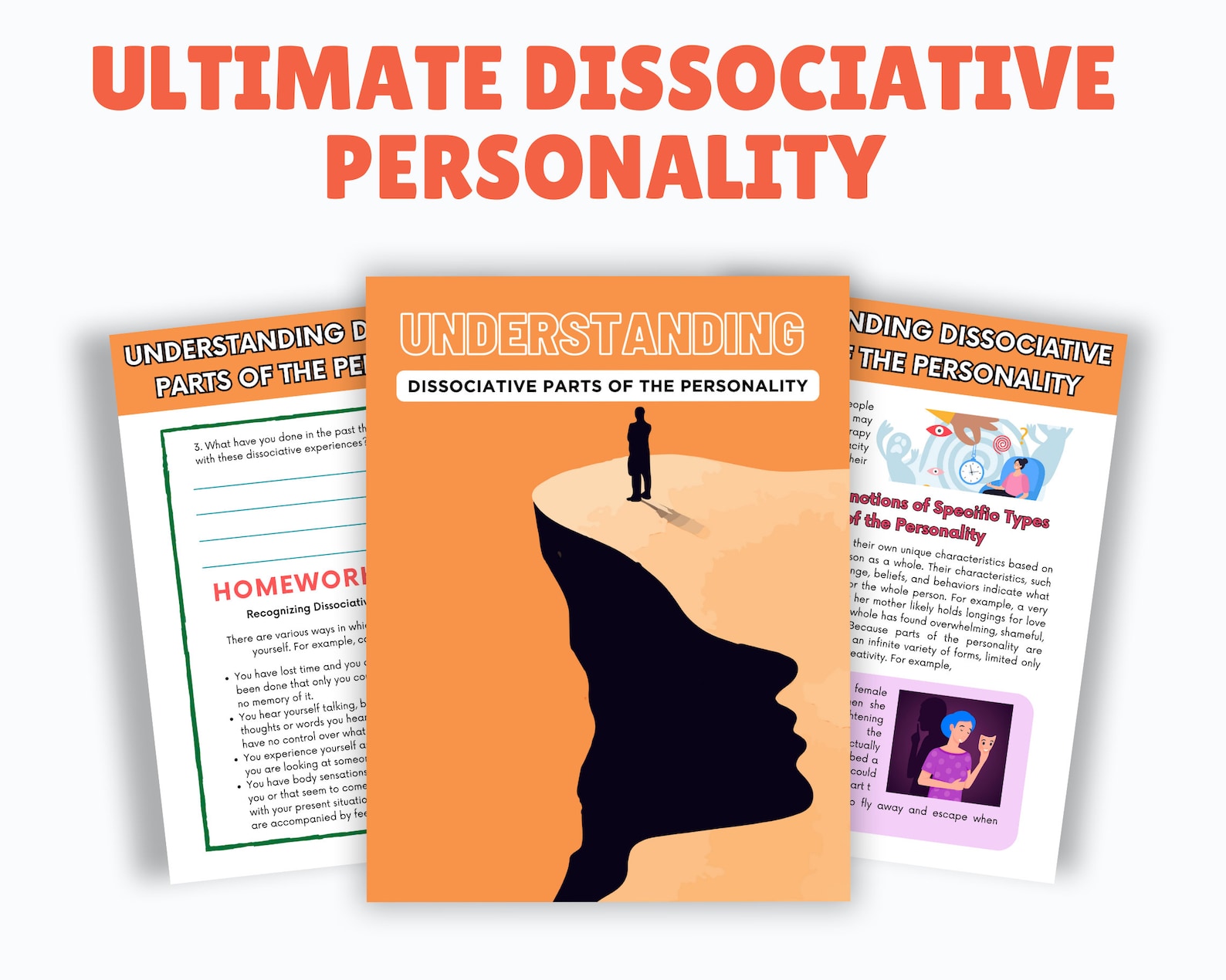 Dissociative Personality Disorder, Dissociation Worksheets Workbook ...