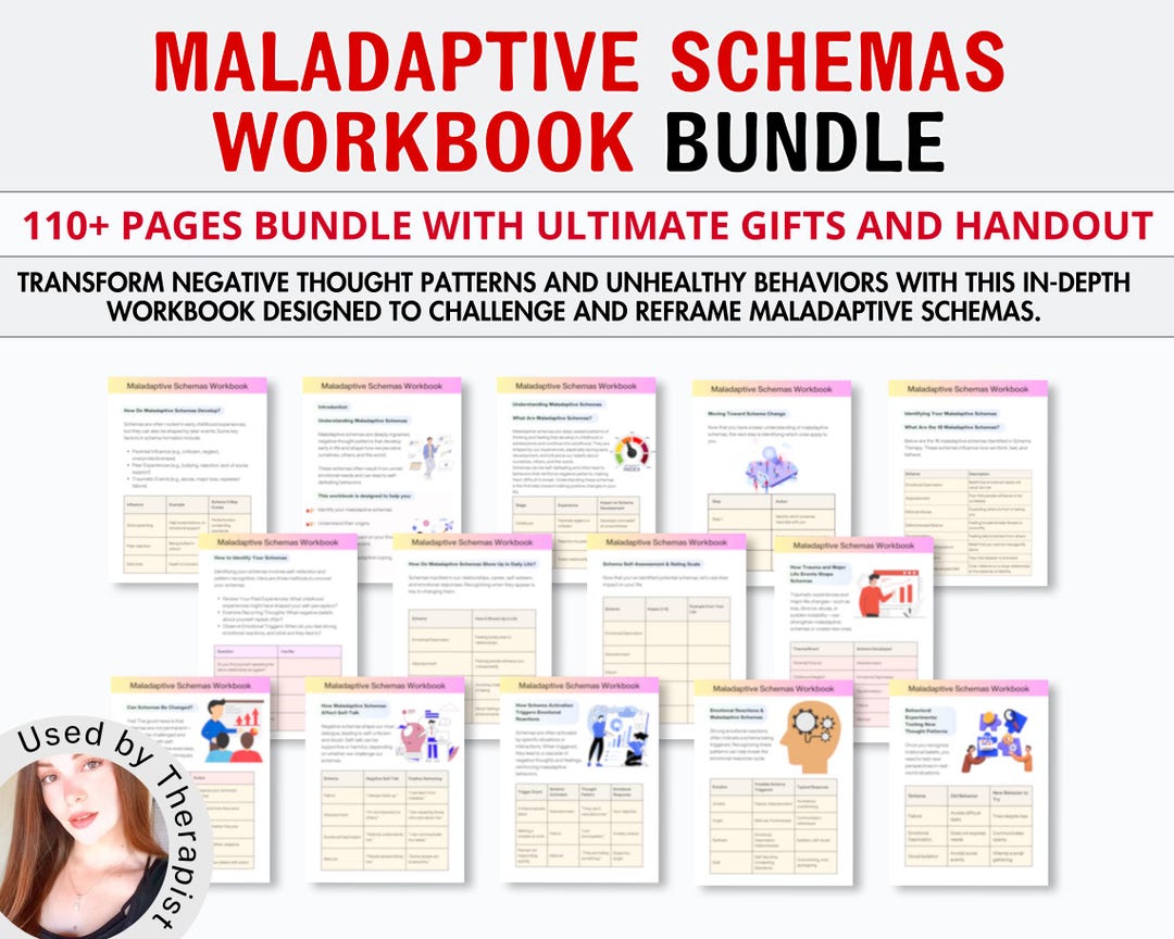 Maladaptive Schemas Workbook & Schema Therapy Worksheets, Maladaptive Patterns, Schema Therapy ...