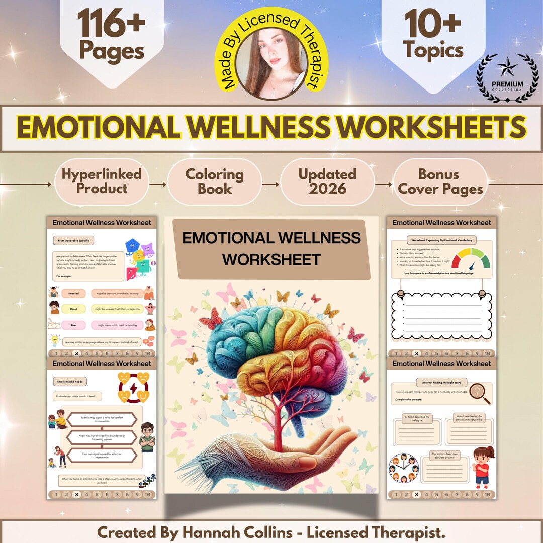 Emotional Wellness Worksheets, Wellness Workbook, 116+ Pages, 10 ...