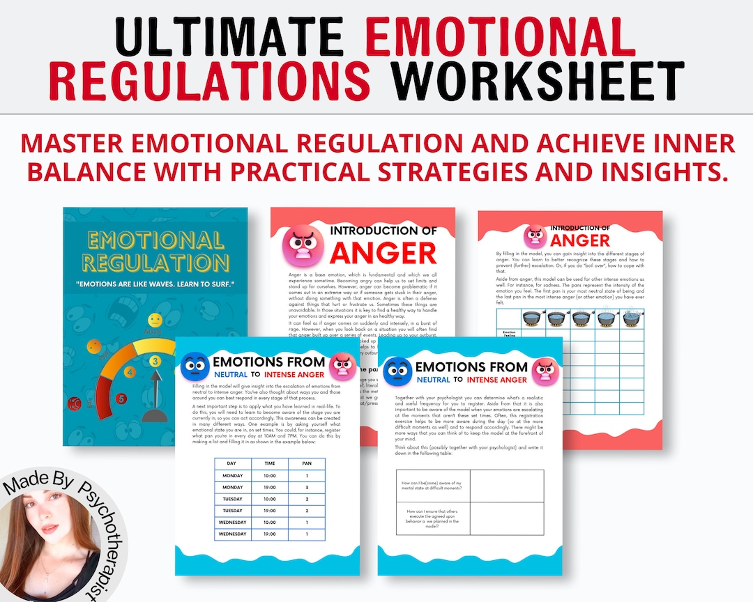 Emotional Regulation Workbook, Emotions Worksheets, Therapy Worksheets ...