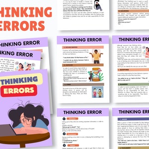 Understanding the Thinking Errors, Therapy Worksheets Bundle, Therapy ...
