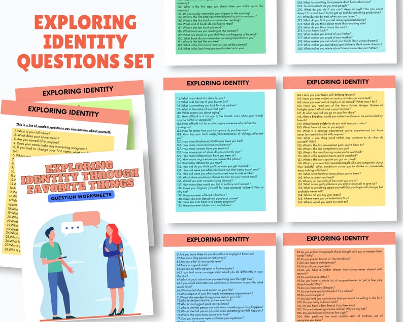 Exploring Identity Through Favorite Things Question Set, Therapy ...