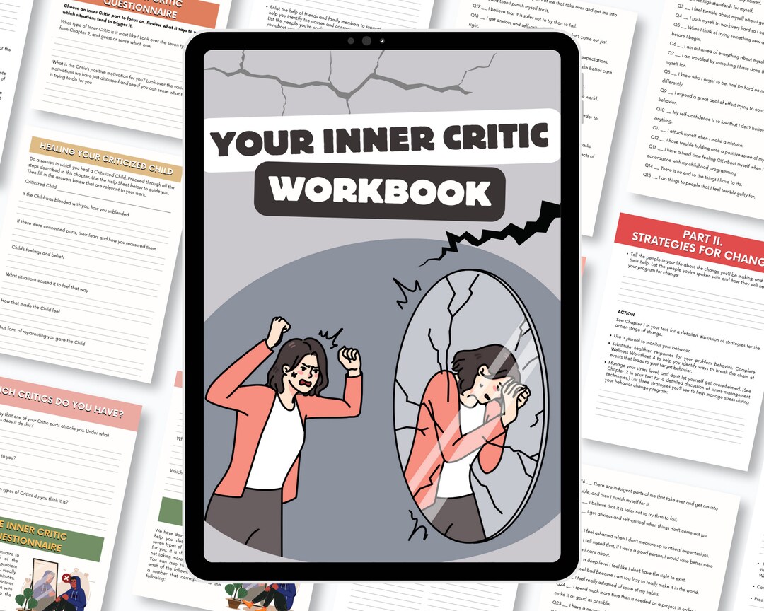 Inner Critic, Self Esteem Worksheet, Self Help, Therapy Worksheets, Mental Health, Self Love ...