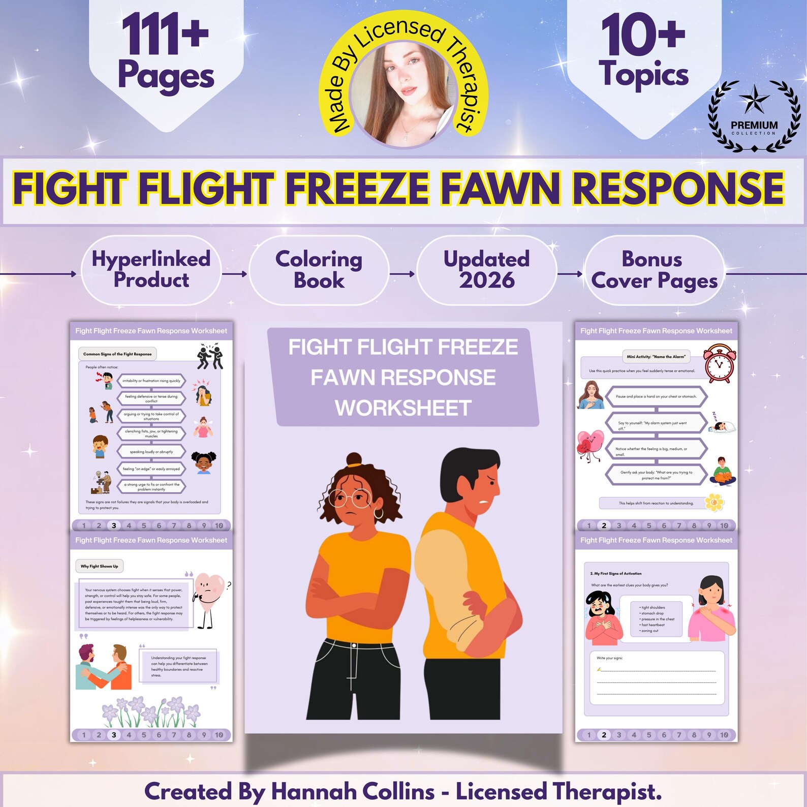 Fight, Flight, Freeze, Fawn Response Worksheets | Trauma Therapy (PDF ...
