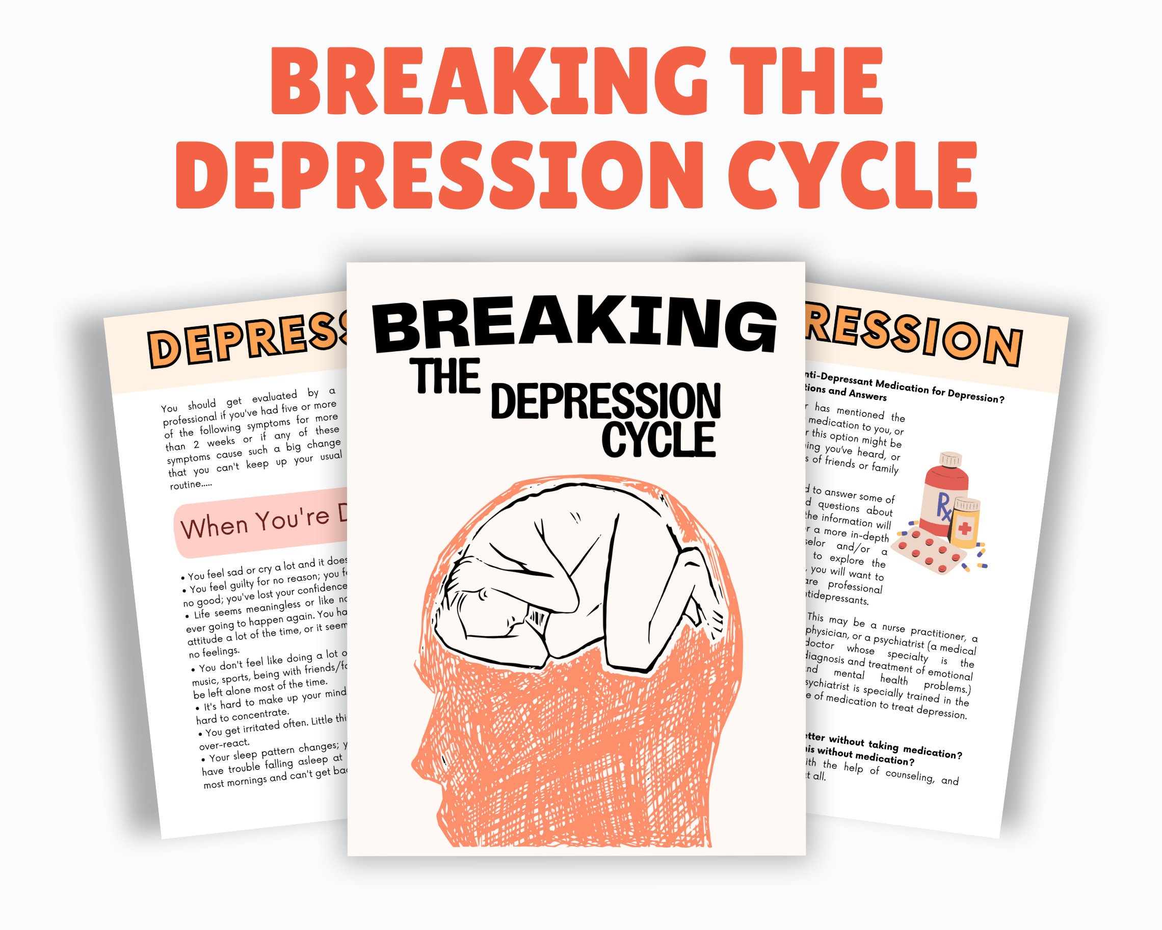 Breaking the Depression Cycle Workbook, Depression Spiral, Counseling ...