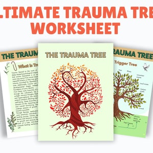 Trauma Tree Worksheet Bundle, Trauma Worksheets, PTSD Counseling ...