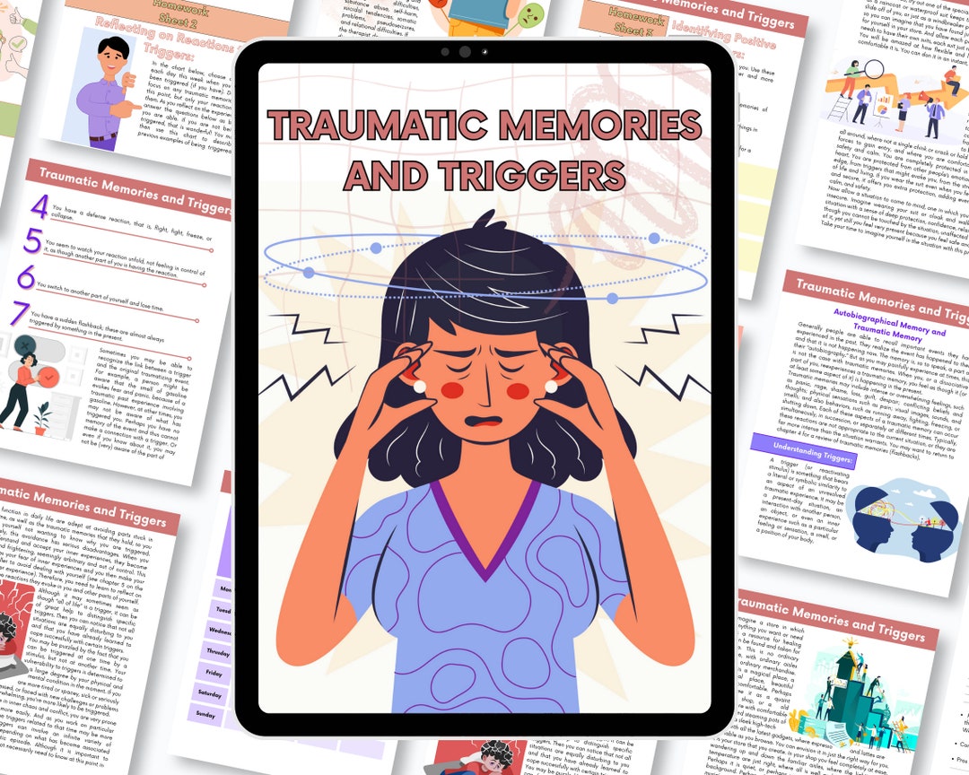 Trauma Triggers Therapy Worksheet, Trauma Worksheets, PTSD Counseling ...