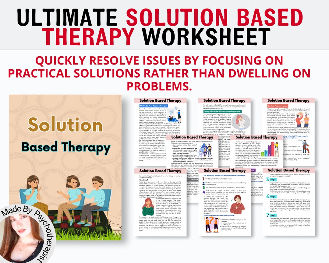 Solution Focused Therapy, Goals, Inner Strength, Therapy Worksheets ...