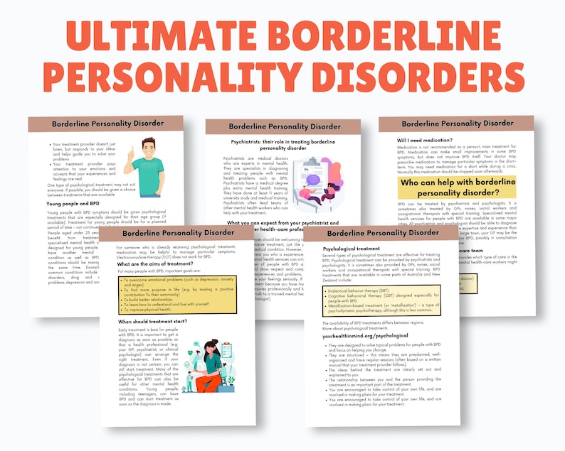 BPD Workbook Borderline Personality Disorder Worksheets, Journal, BPD ...