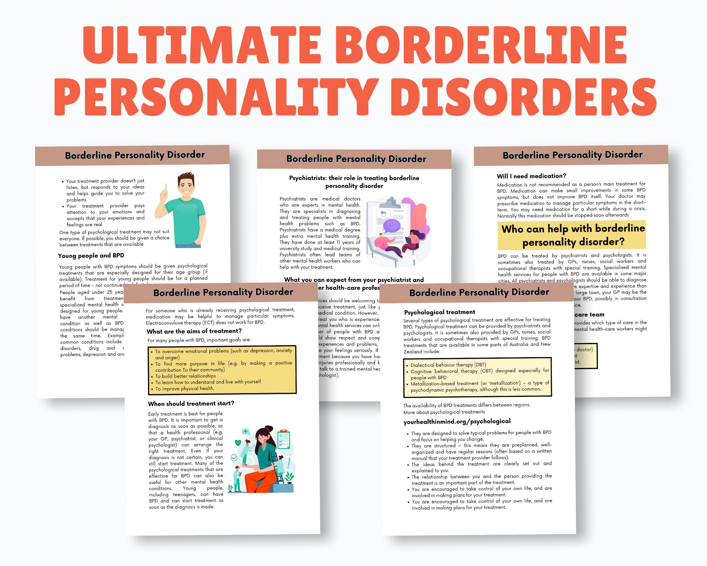 BPD Workbook Borderline Personality Disorder Worksheets, Journal, BPD ...