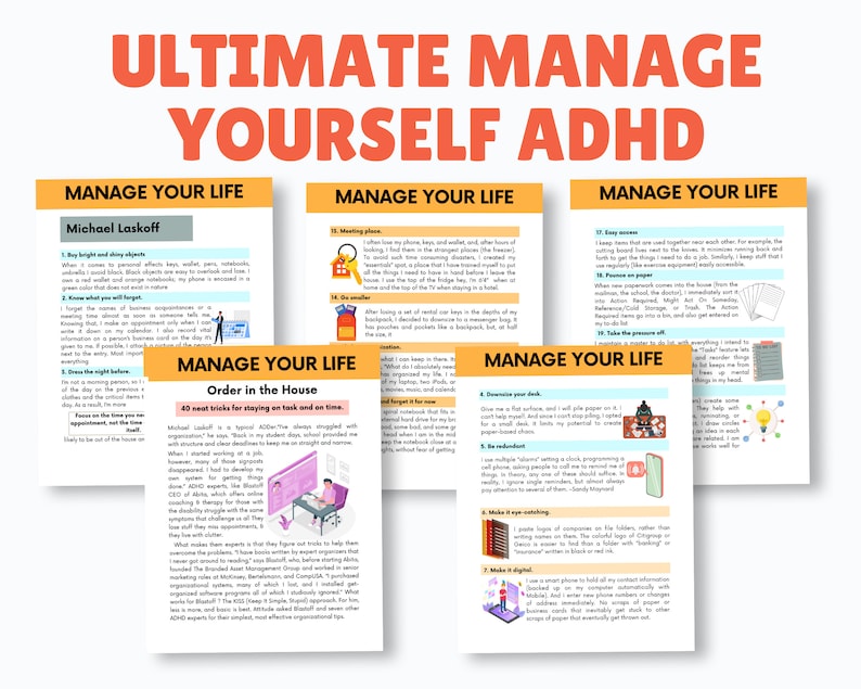 CBT for ADHD Worksheets Mega Bundle, ADHD Workbook Kids, Neurodivergent ...