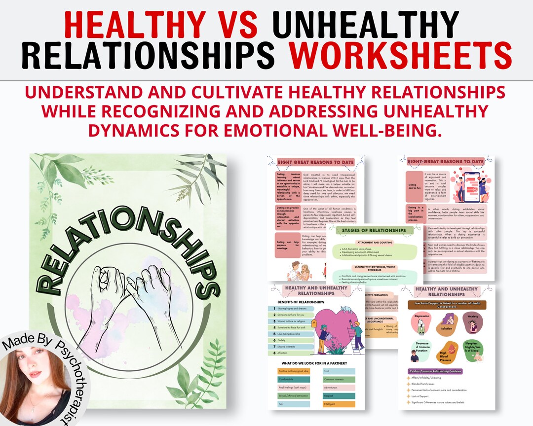 Healthy Vs Unhealthy Relationships Ebook, Workbook, Teen Health ...