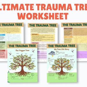 Trauma Tree Worksheet Bundle, Trauma Worksheets, PTSD Counseling ...