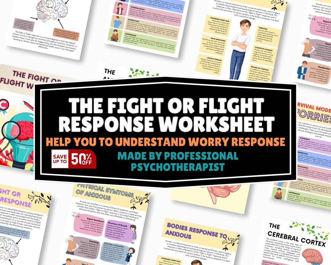Signs of Fight Flight Freeze and Fawn Response Worksheets for - Etsy