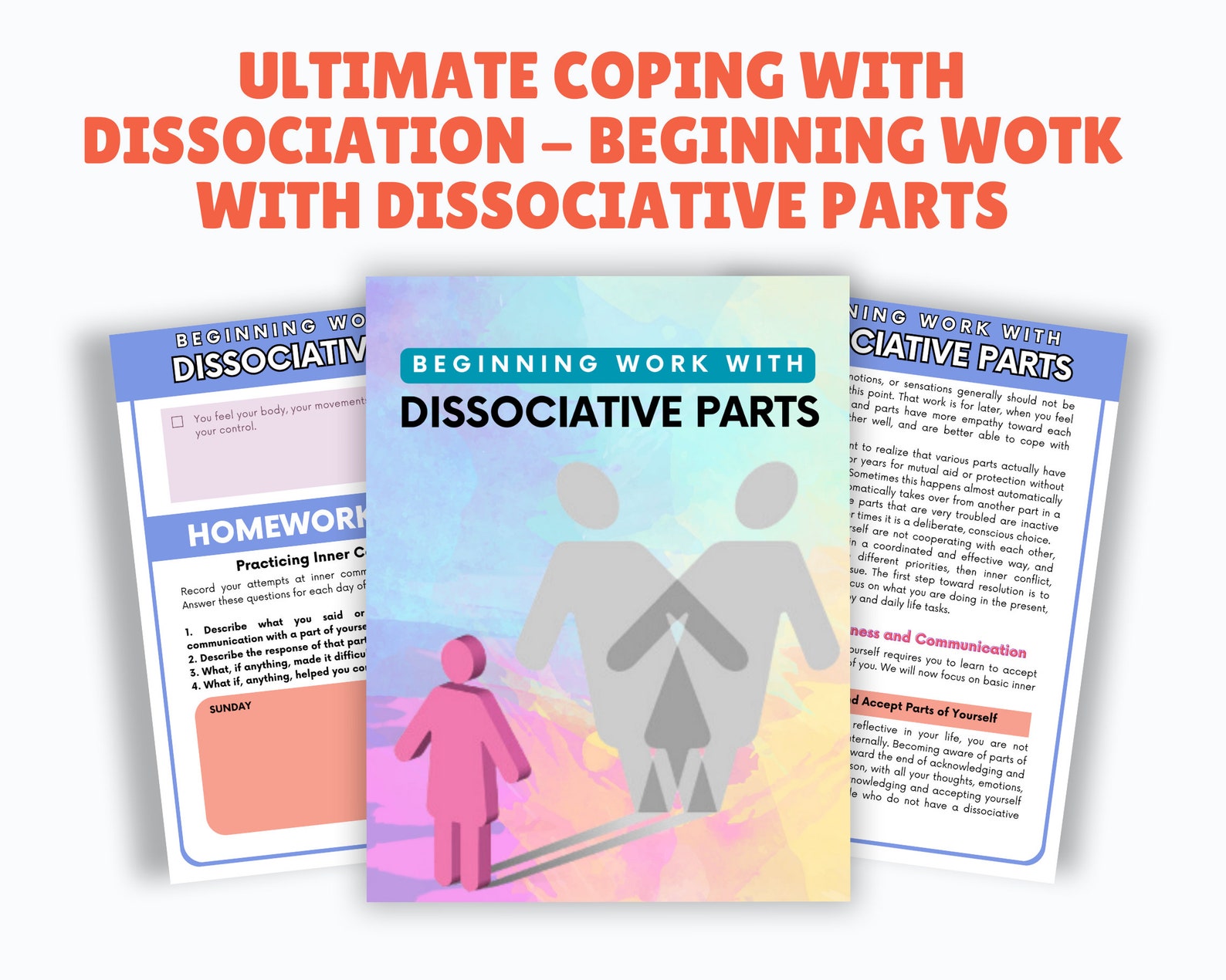 Dissociation Worksheets Workbook Dissociation Therapy Journal ...