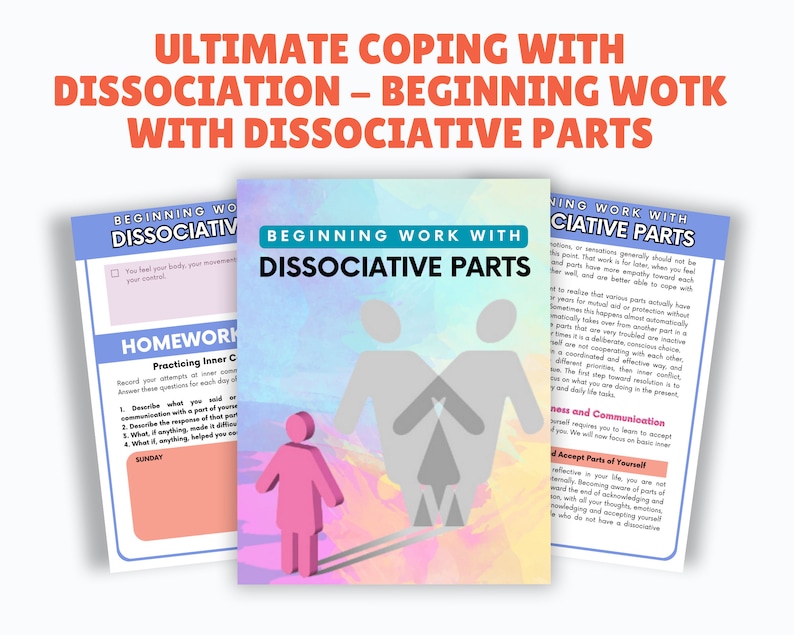 Dissociation Worksheets Workbook Dissociation Therapy Journal ...