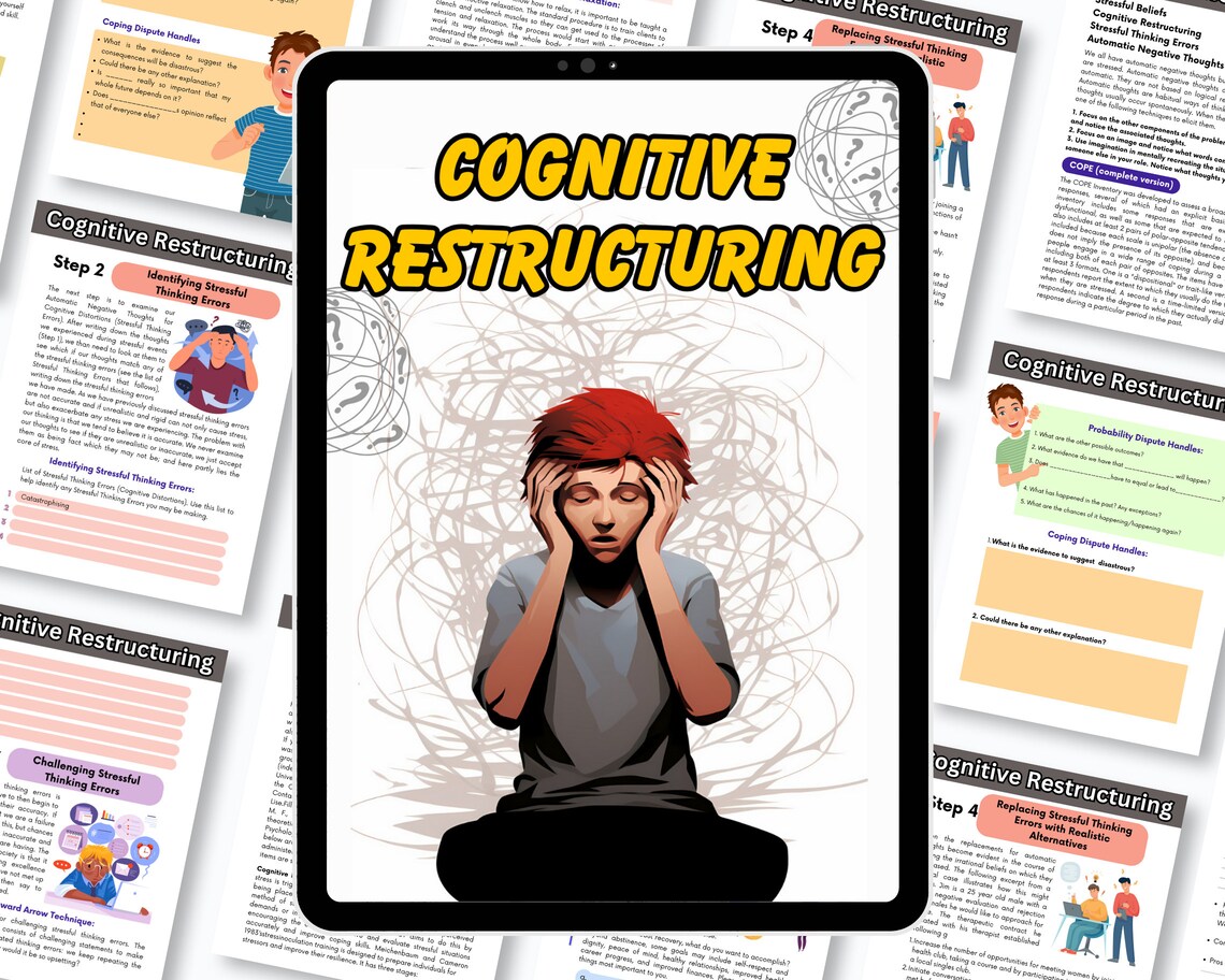 Cognitive Distortion Worksheet, Cognitive Restructuring, Unhelpful ...