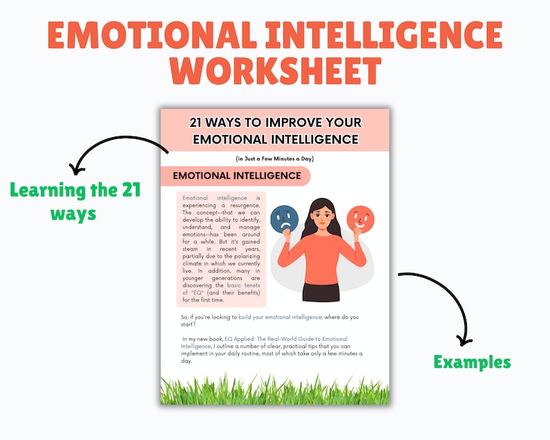 21 Ways of Emotional Intelligence: Mindfulness Worksheet to Enhance ...