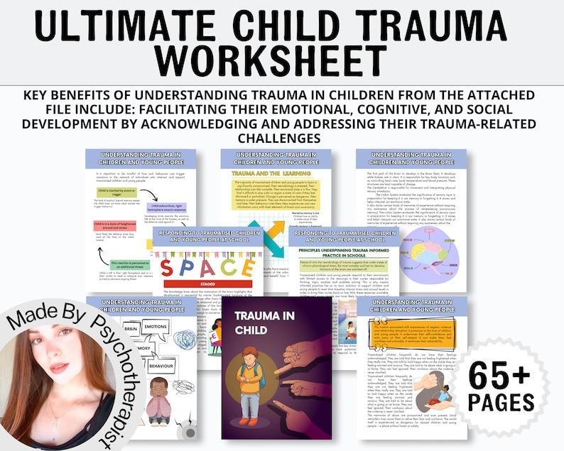 Ultimate Child Trauma Therapy Worksheets, Trauma Therapy Bundle, Trauma ...