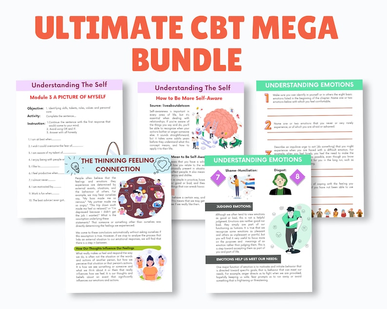 Ultimate CBT Worksheets Mega Bundle for Therapist, Psychologist or ...