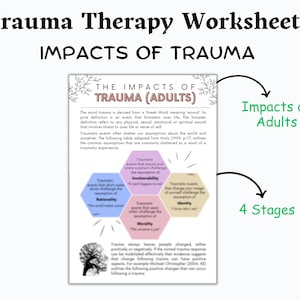 Trauma Therapy Worksheet Bundle, Trauma Worksheets, PTSD Counseling ...