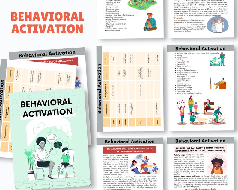 Behavioral Activation Workbook CBT Activities for Mental Health Therapy ...