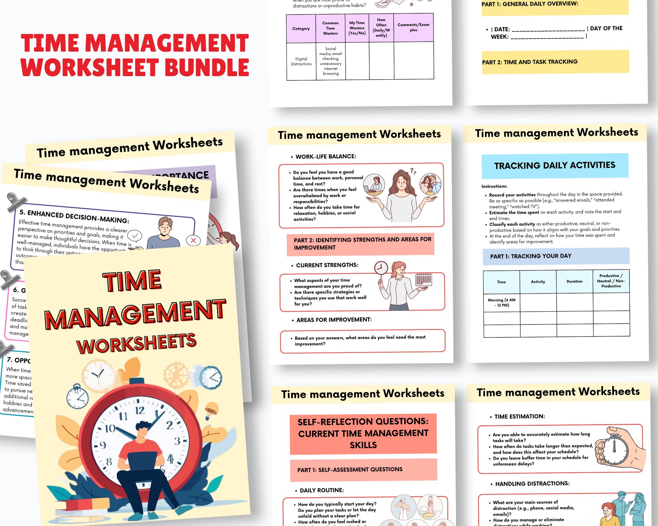 Time Management Worksheets, Time Management Skills, Therapy Worksheets ...