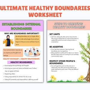 Personal Boundaries Worksheets, Boundaries Workbook, Setting Healthy ...