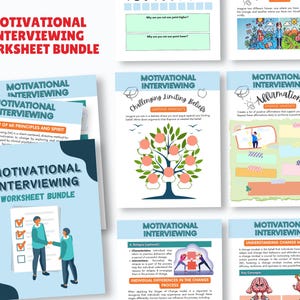 Motivational Interviewing Worksheet Bundle, MI Therapy Toolbox for ...